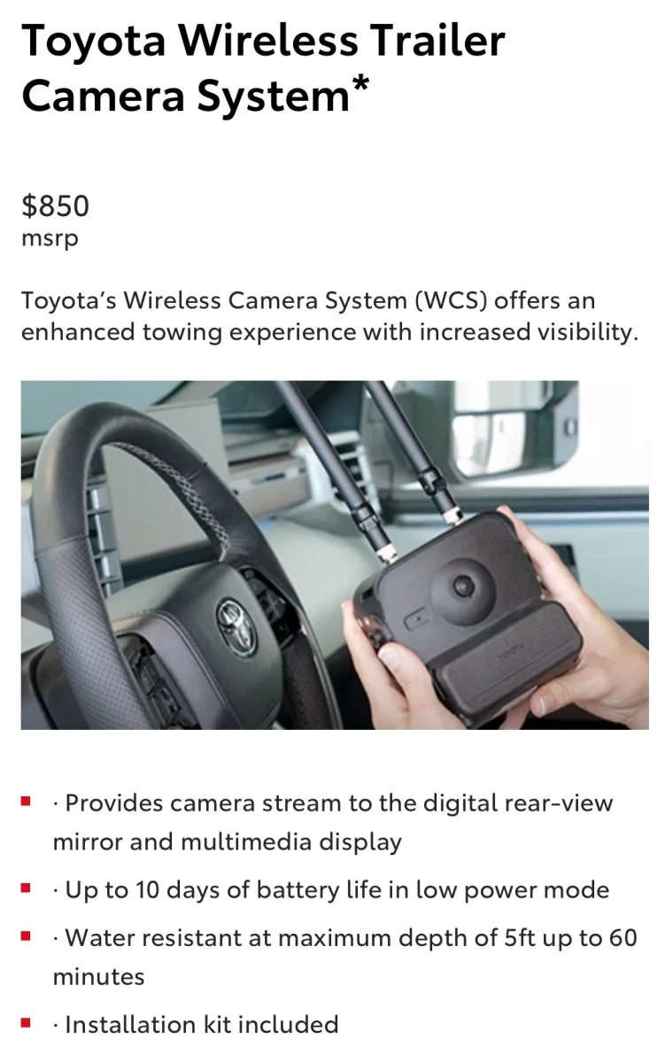 toyota wireless trailer camera system for sale-SOLD | Toyota Sequoia Forum